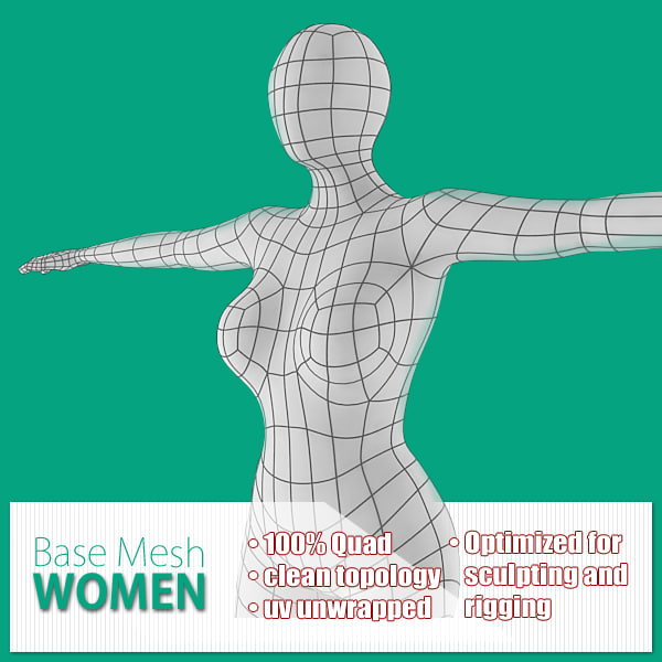 3d model base mesh women