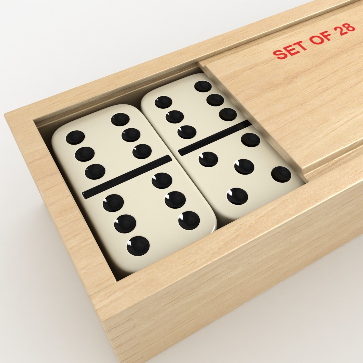 3d model realistic dominoes box set