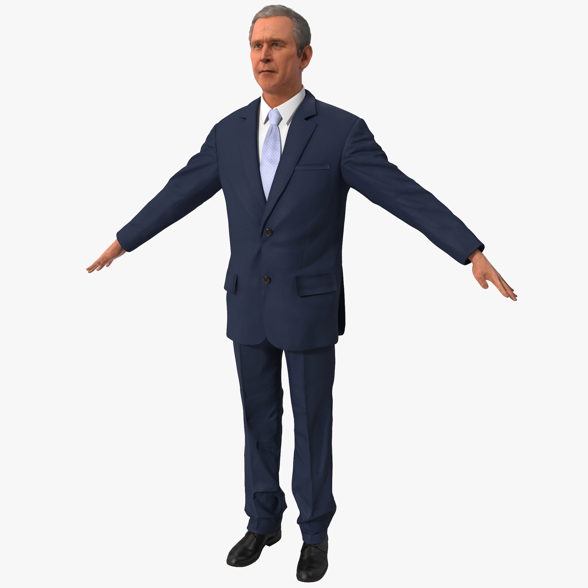 3d model george w bush hair