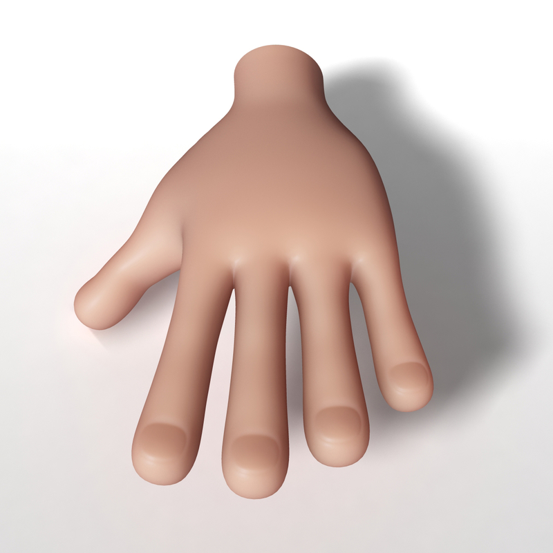 cartoon hand 3d obj