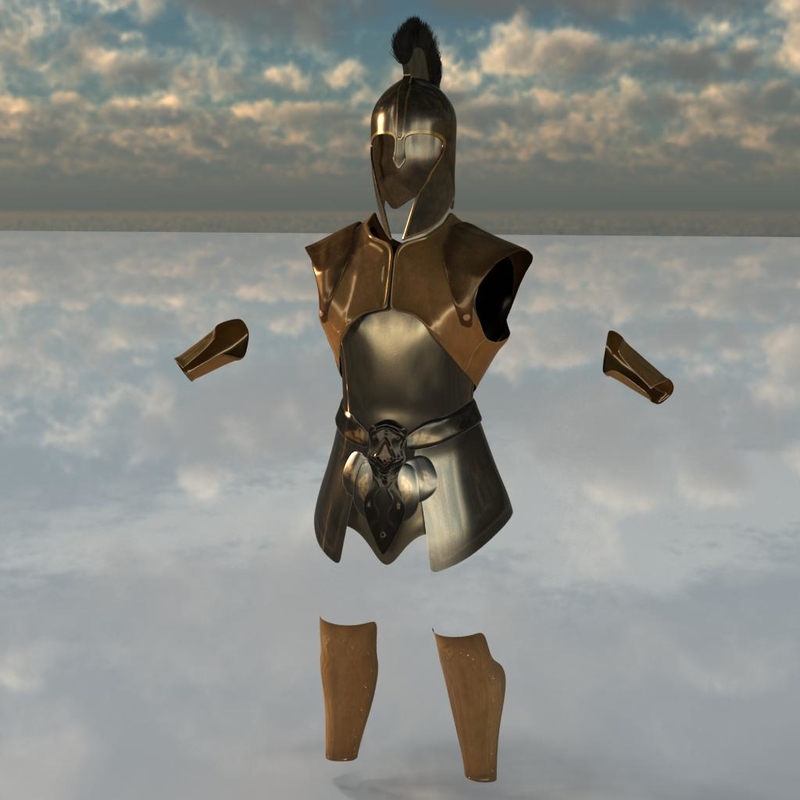trojan warrior armor 3d obj