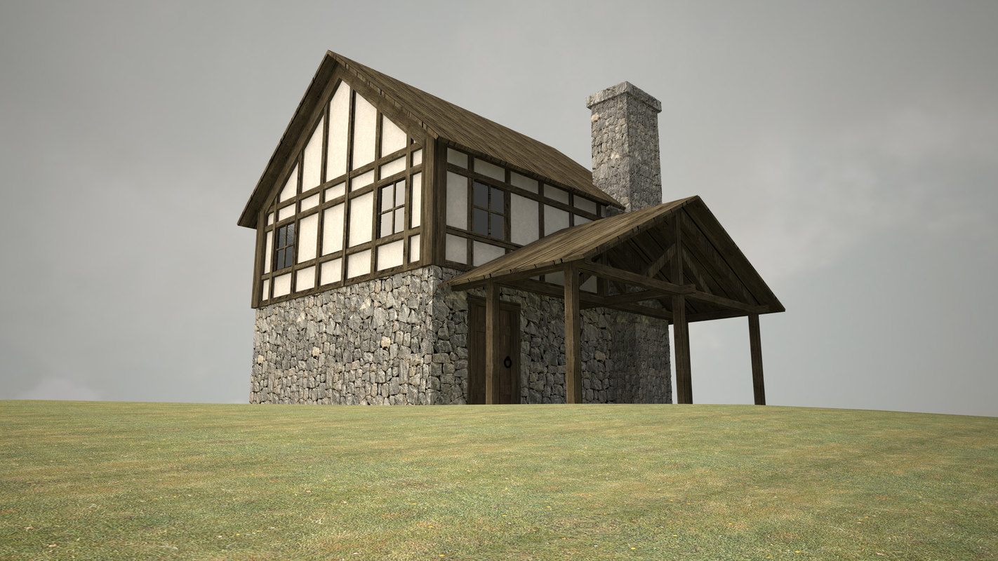 Casa medieval com varanda Modelo 3D - TurboSquid 857706