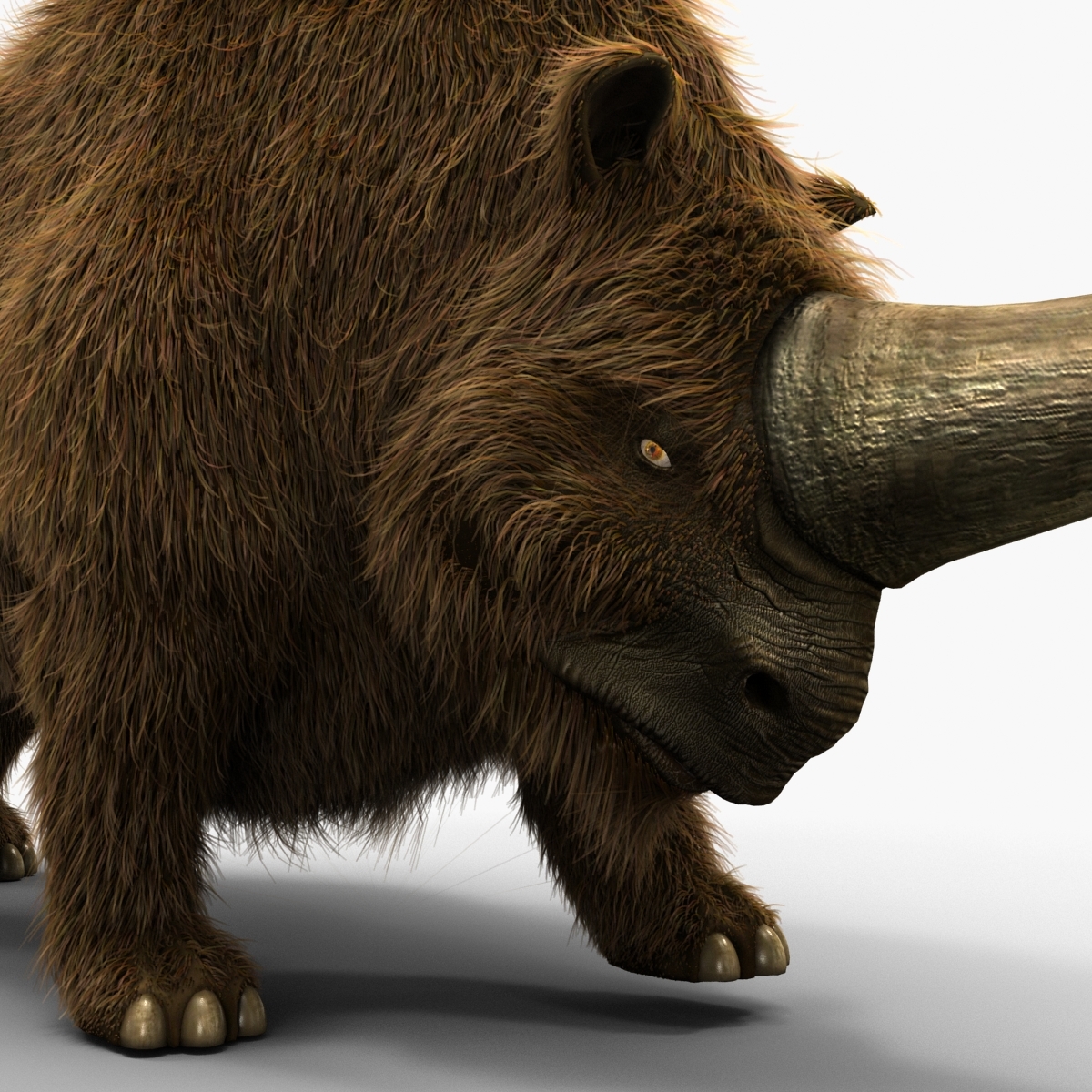 3d model elasmotherium pose fur