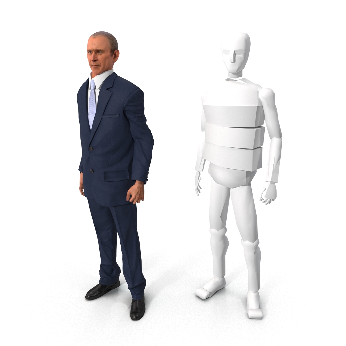 3d model george w bush rigged