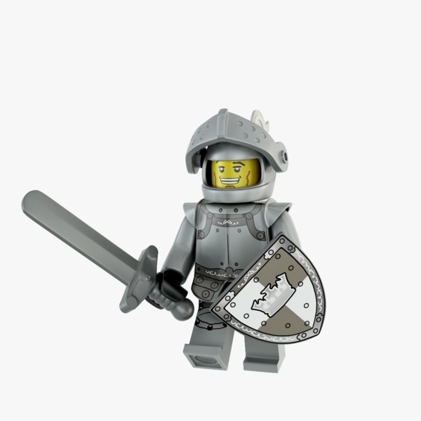 3d model rigged lego knight