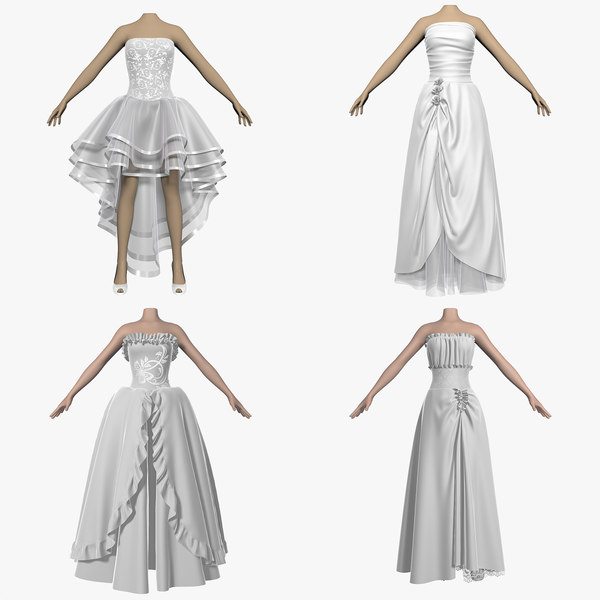 3d model victorian dress
