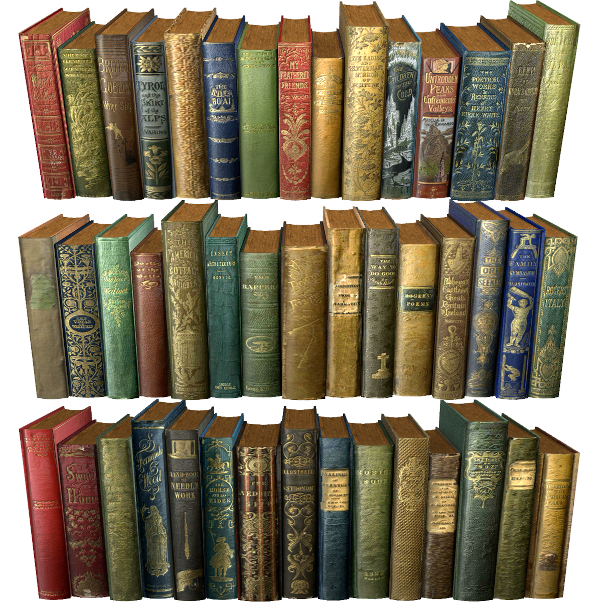 realistic books old 3d 3ds