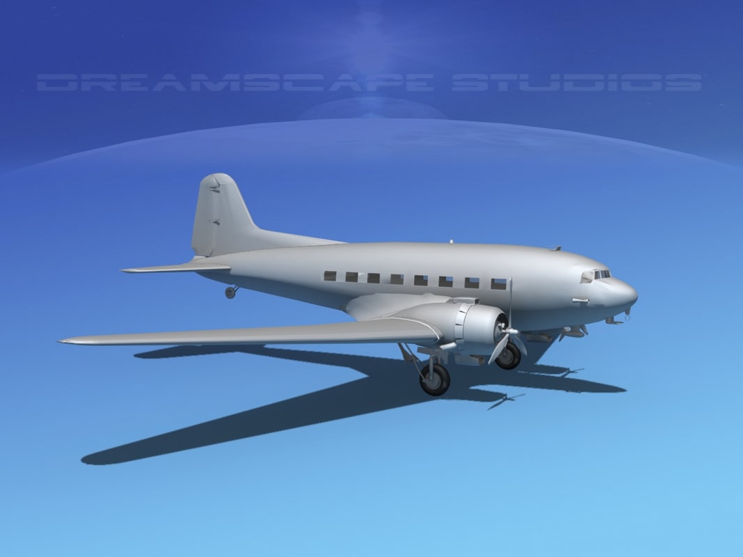 3d model dc-3 base douglas