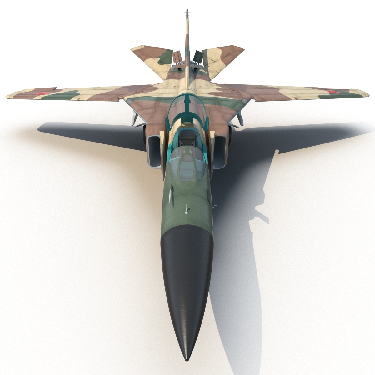 3d model fighter aircraft mig-23 rigged