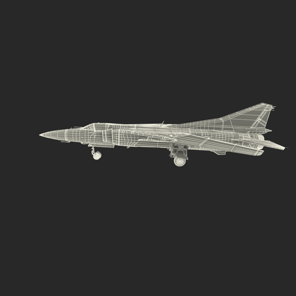 3d model fighter aircraft mig-23 rigged