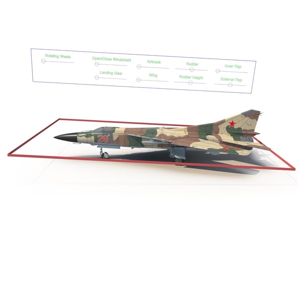 3d model fighter aircraft mig-23 rigged