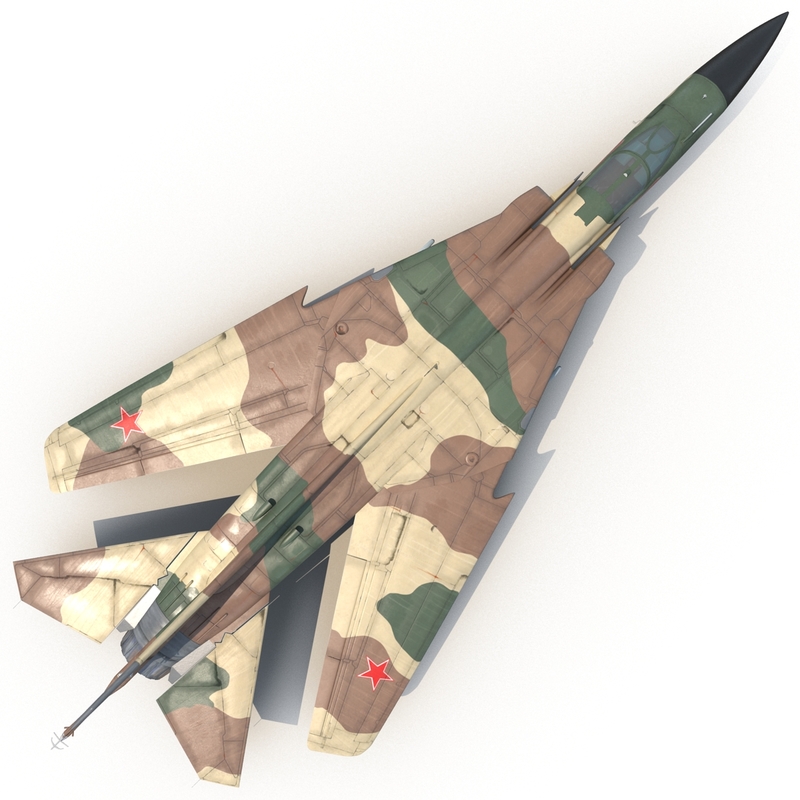 3d model fighter aircraft mig-23 rigged