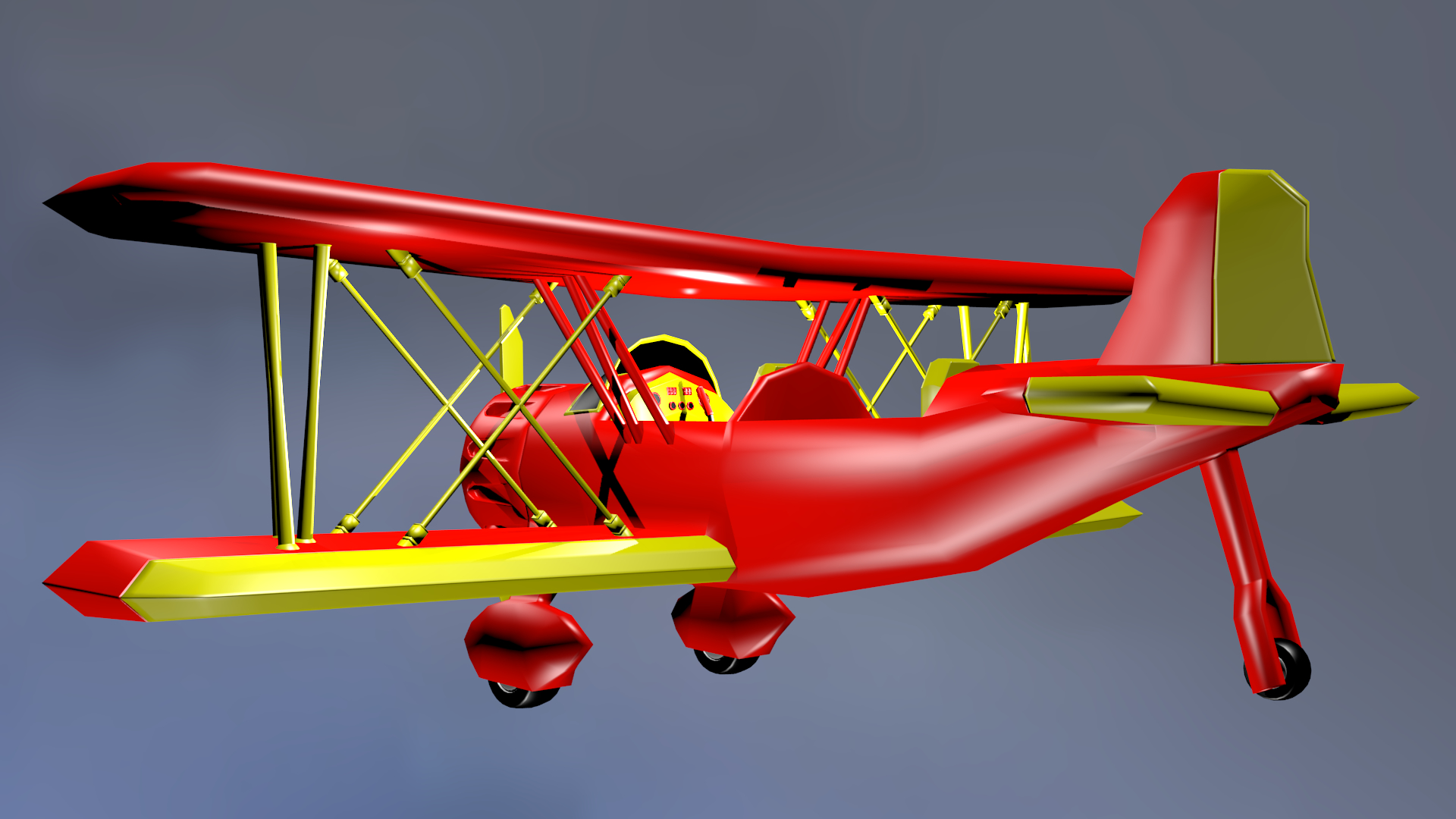 3d biplane plane