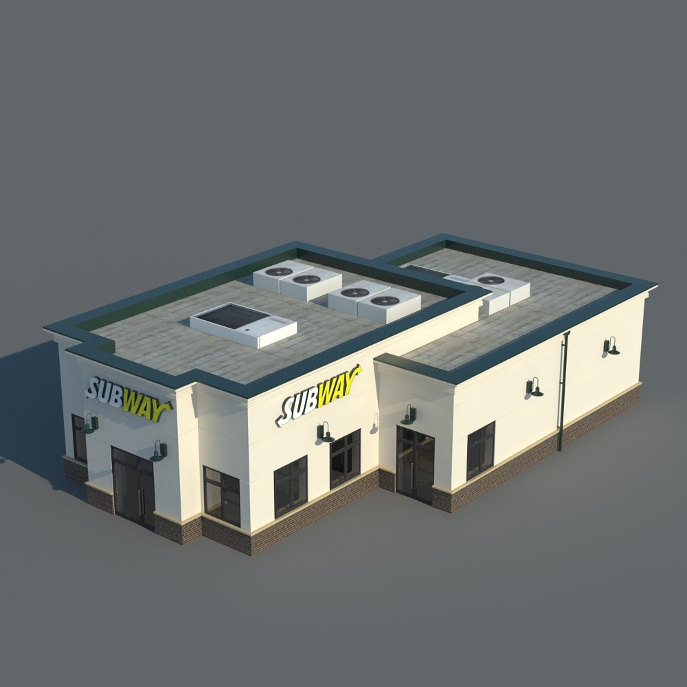 3d subway restaurant model