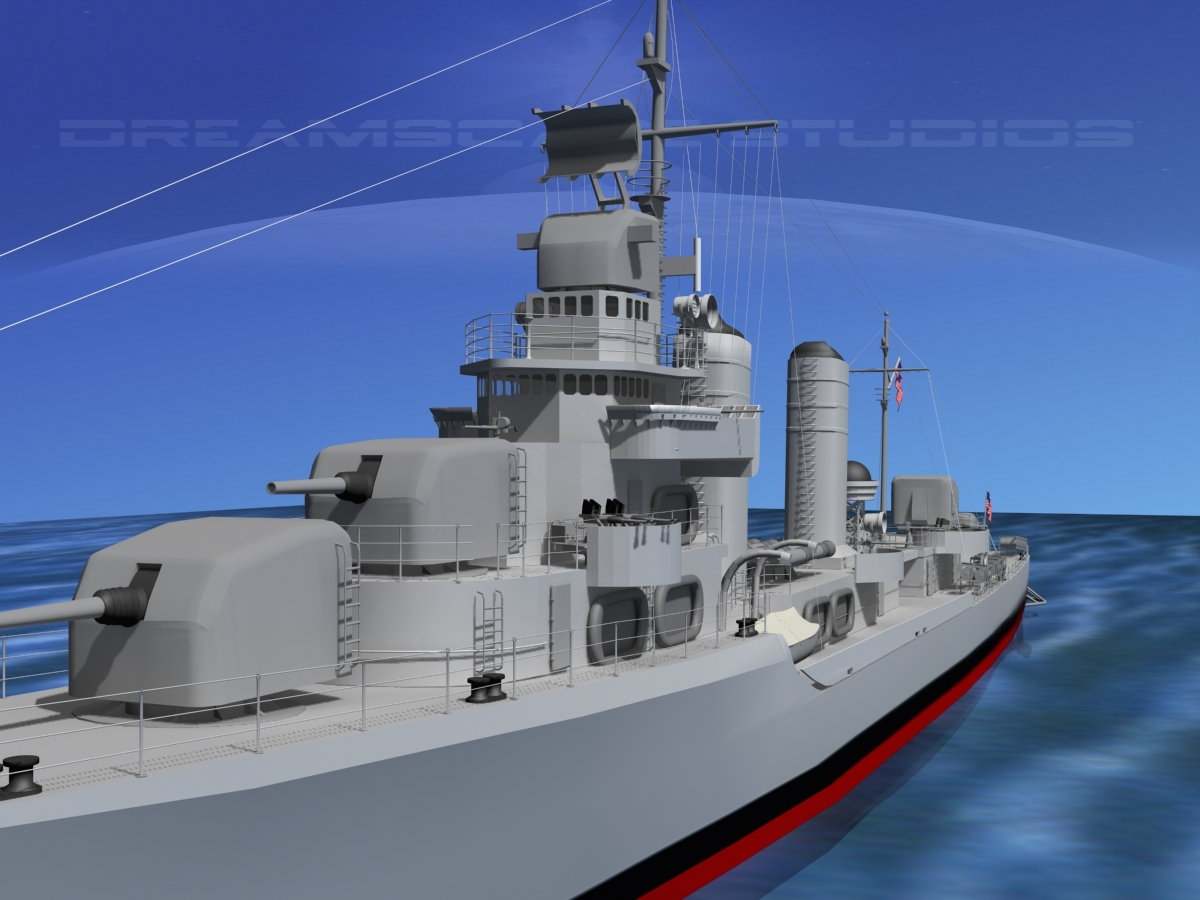 Benson Class Destroyer USS Laffey DD459 3D-Modell - TurboSquid 860203