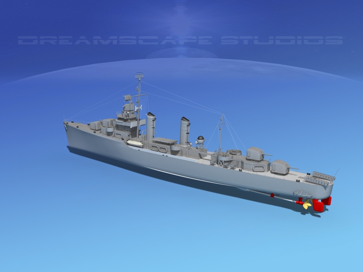 Benson Class Destroyer USS Laffey DD459 3D-Modell - TurboSquid 860203