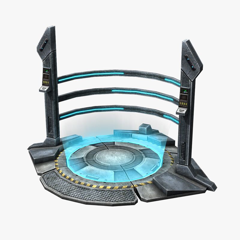 3d sci-fi teleporter