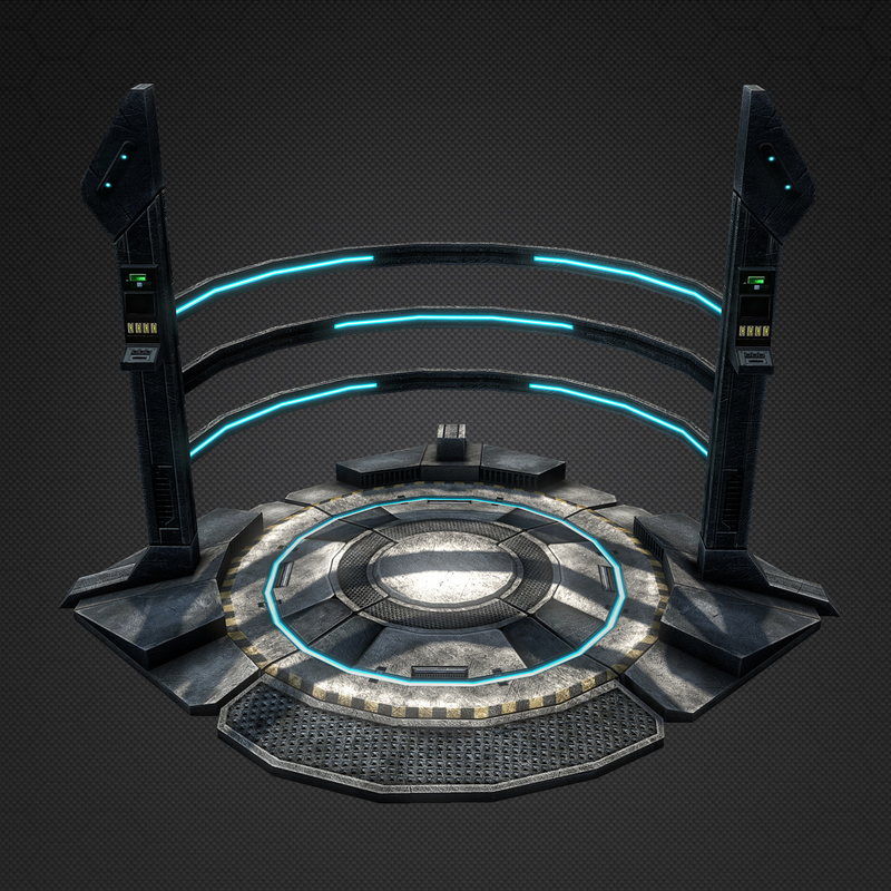 3d sci-fi teleporter