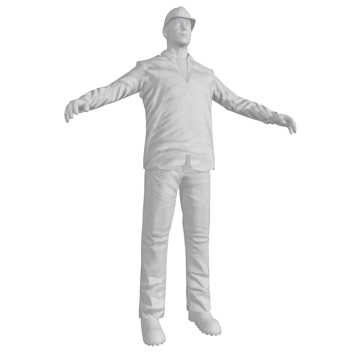 3d fbx rigged worker man