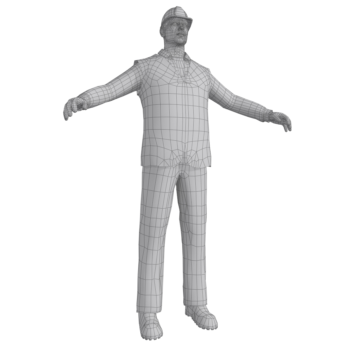 3d fbx rigged worker man