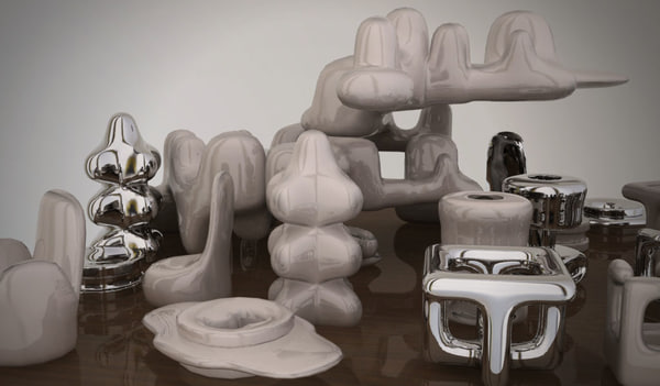 3d miscellaneous small desk statues