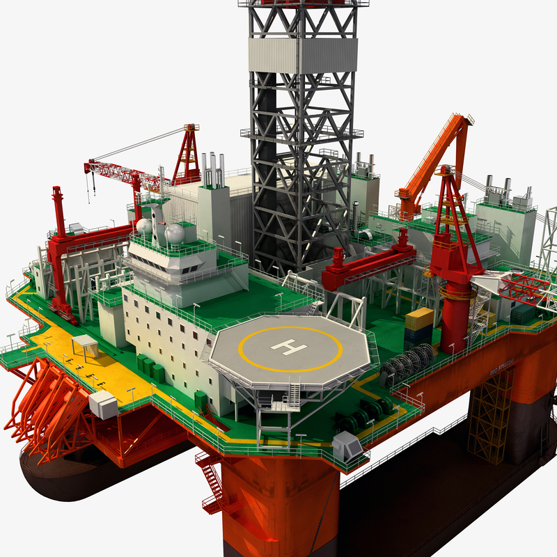 3d model oil rig platform 1