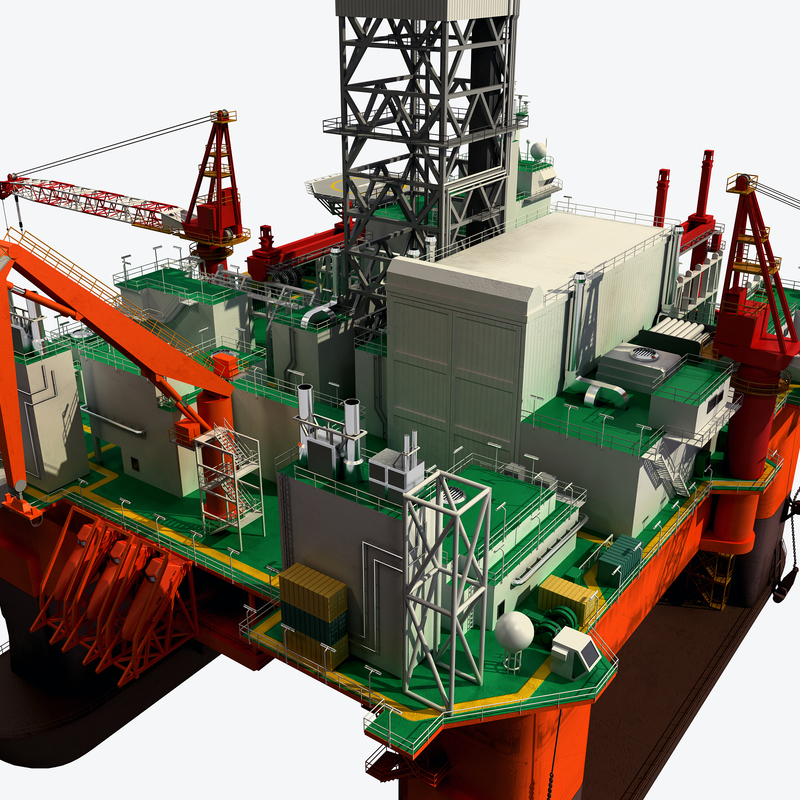 3d model oil rig platform 1
