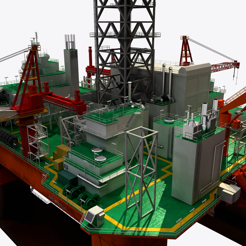 3d model oil rig platform 1