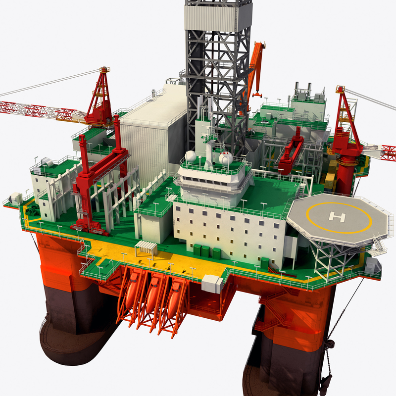 3d model oil rig platform 1