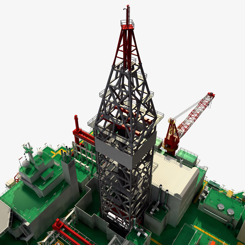 3d model oil rig platform 1