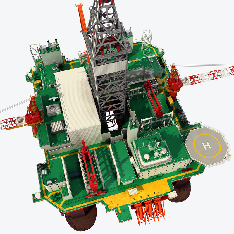 3d model oil rig platform 1