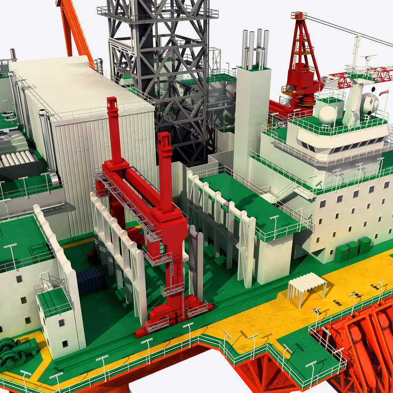 3d model oil rig platform 1