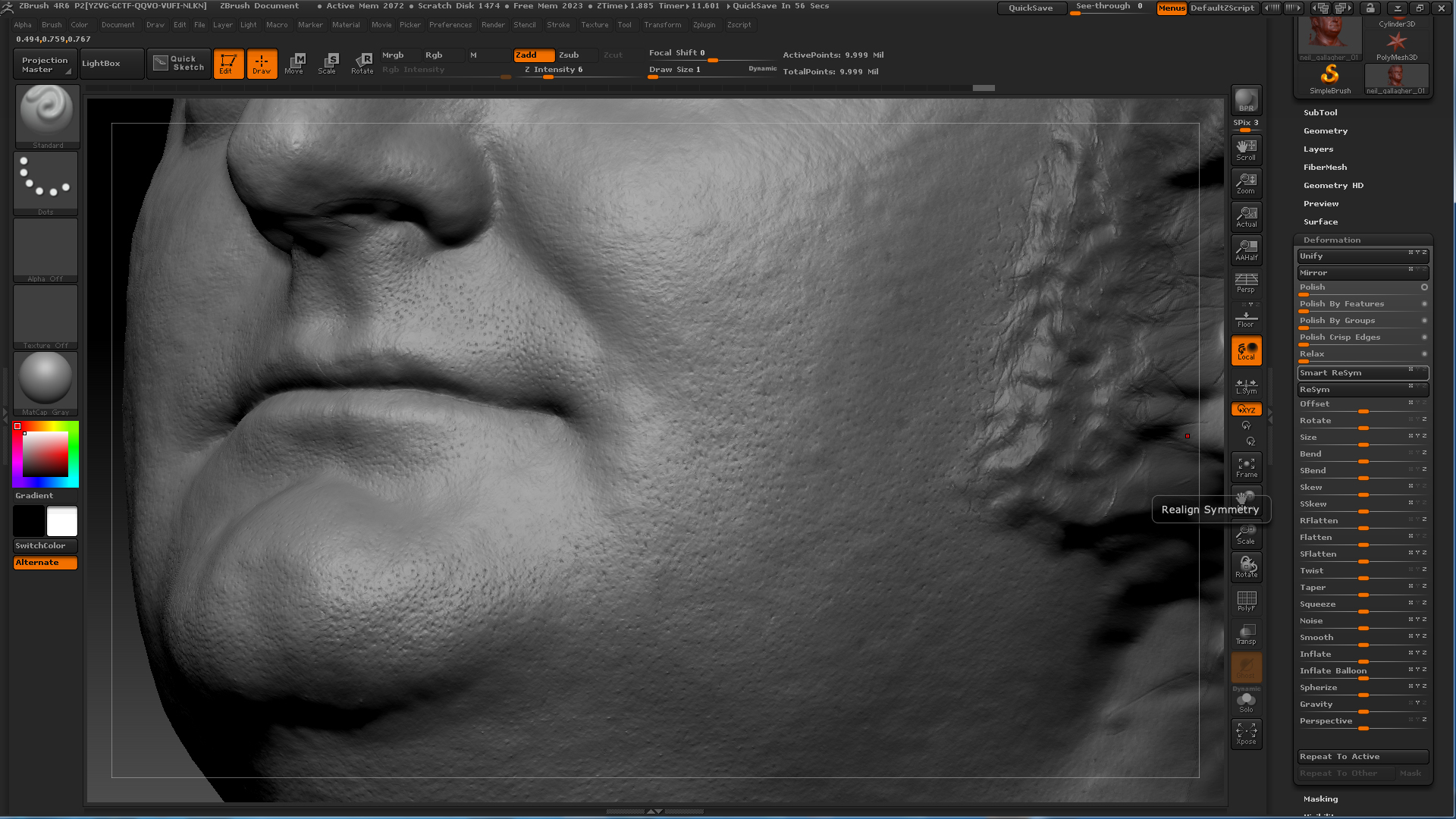 3d scan male face 1 model
