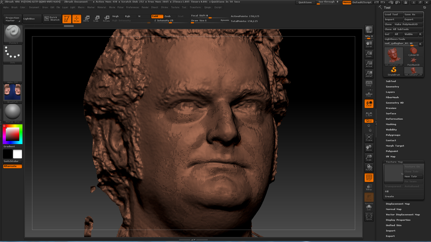 3d scan male face 1 model
