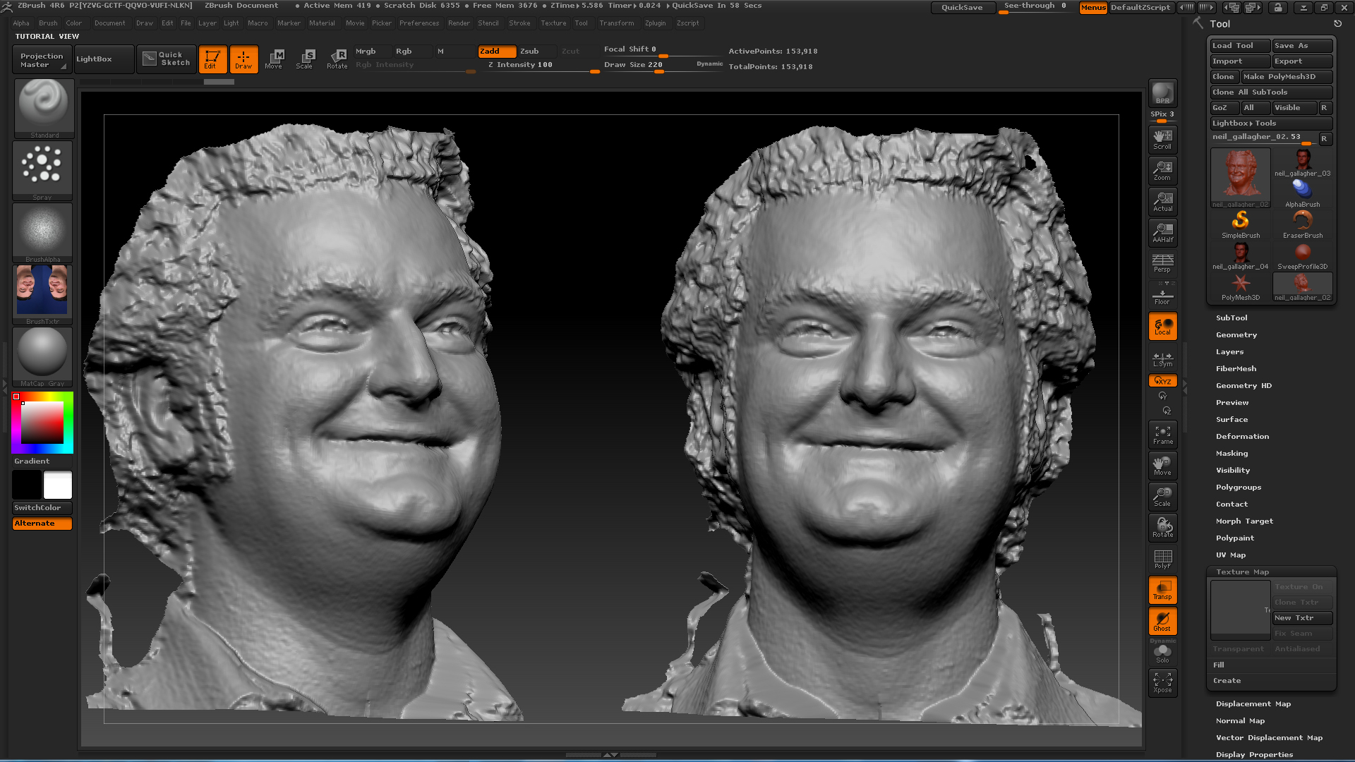 3d scan male face 1 model
