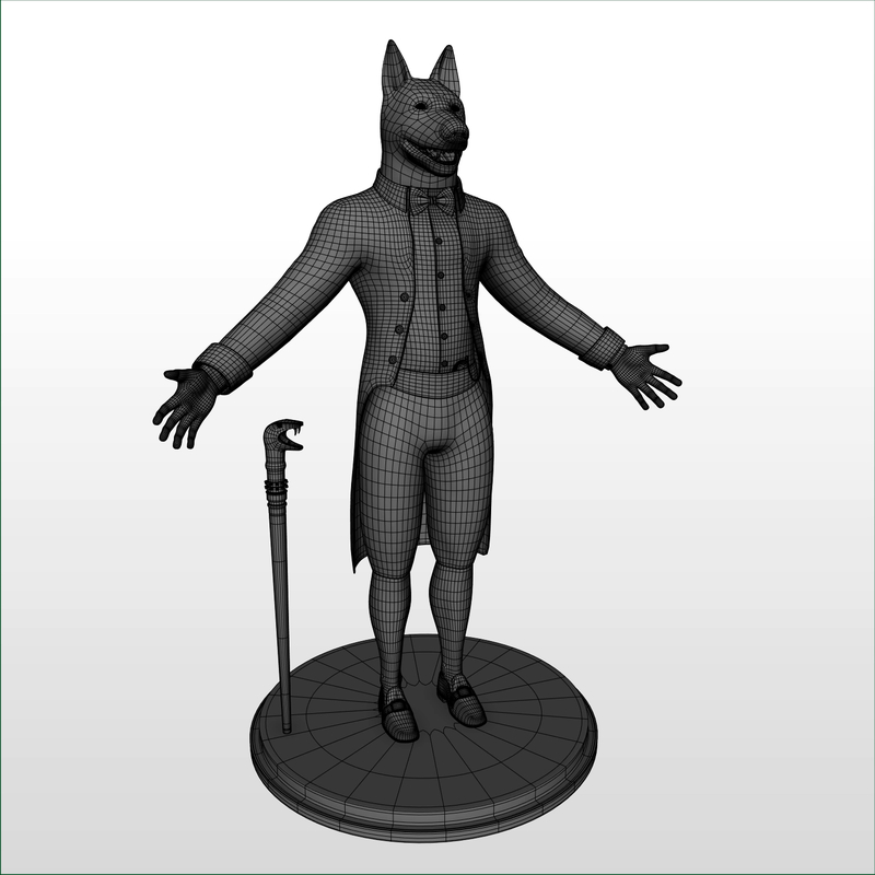 man dog human 3d max
