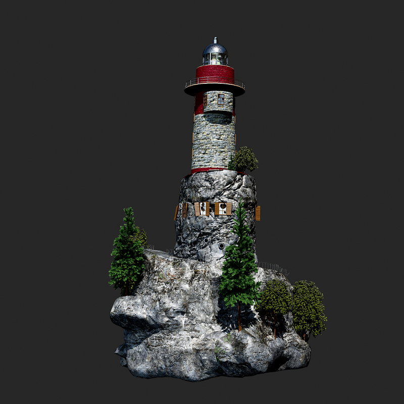 3d model lighthouse island