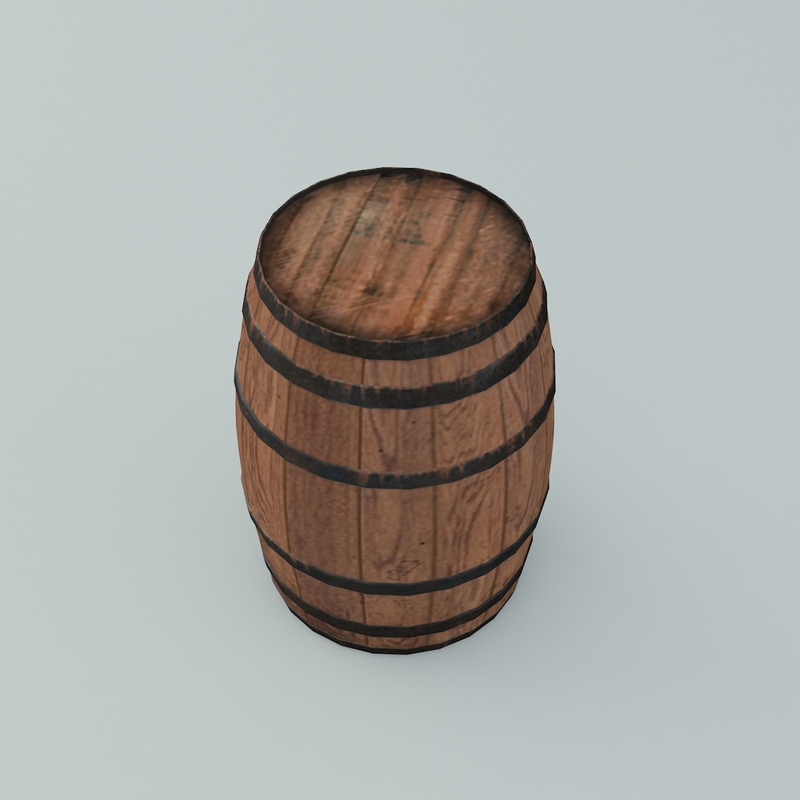 medieval wooden cask 3d model