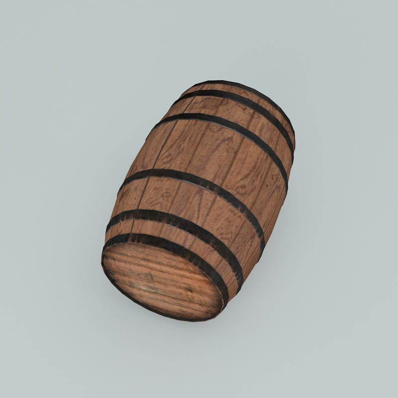 medieval wooden cask 3d model