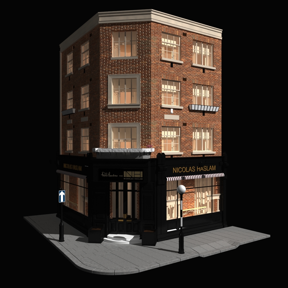 3d corner building london model