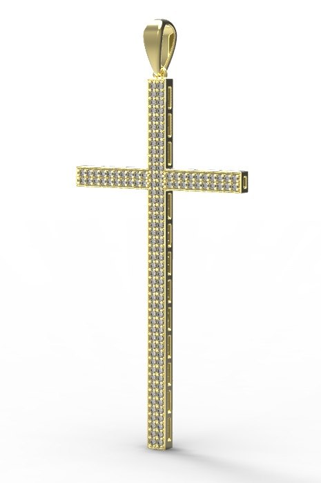 3d model gold cross pendant