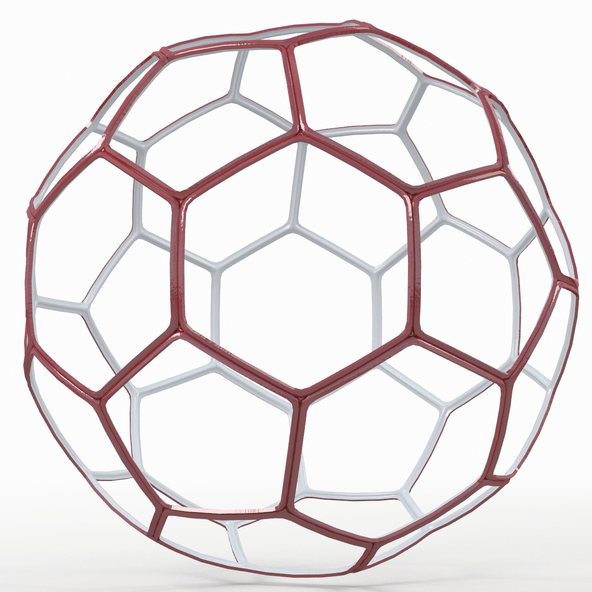 modelo 3d Balon de futbol A rojo blanco - TurboSquid 1039721