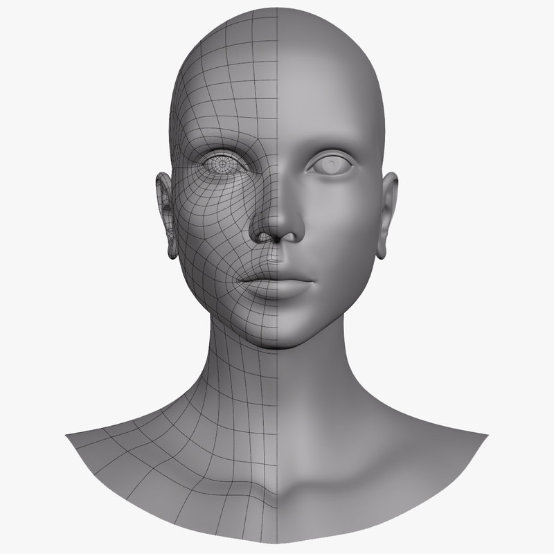 3d female head model