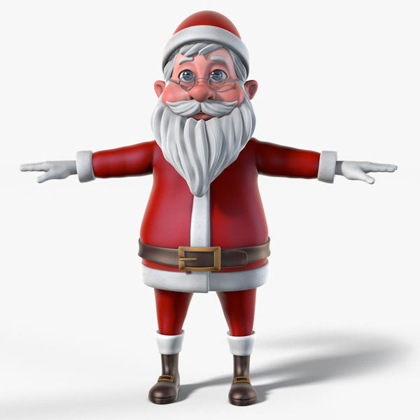 santa cartoon 3d model