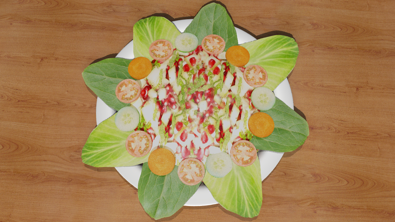 3d salad food vegetables