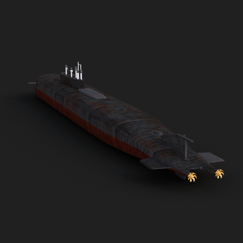 3ds max oscar-class submarine
