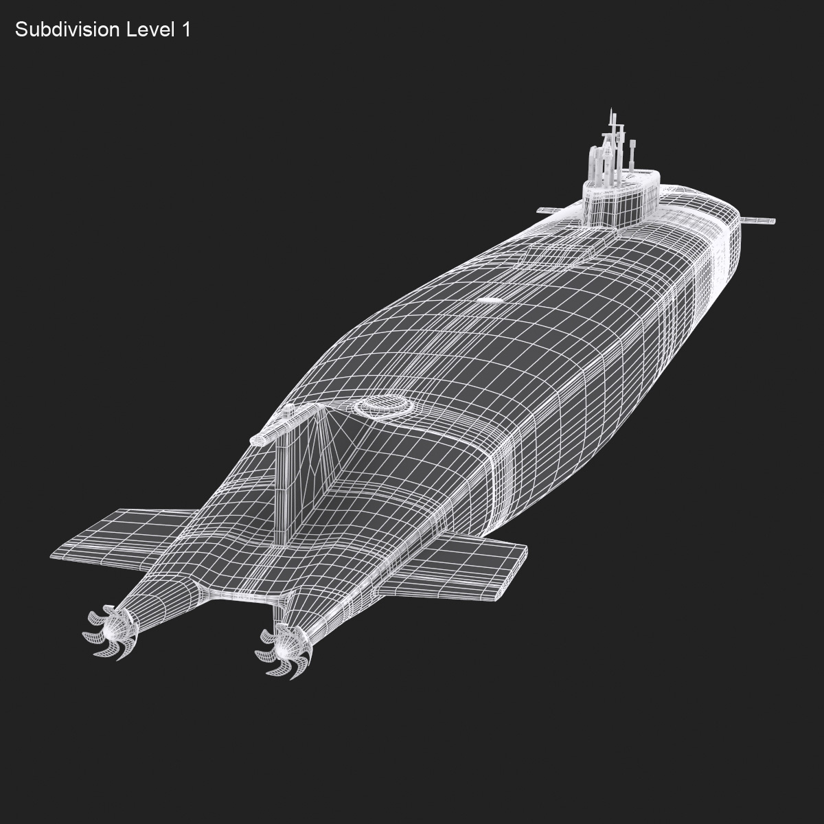 3ds max oscar-class submarine