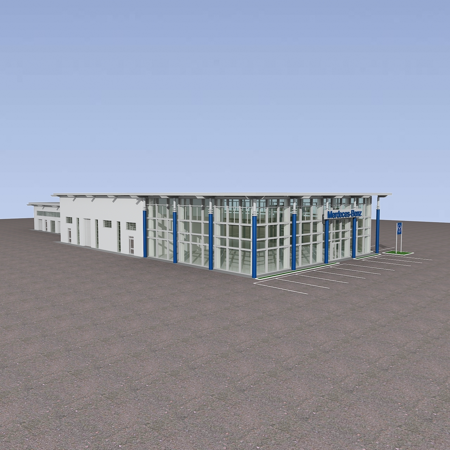 3d model showroom autohouse