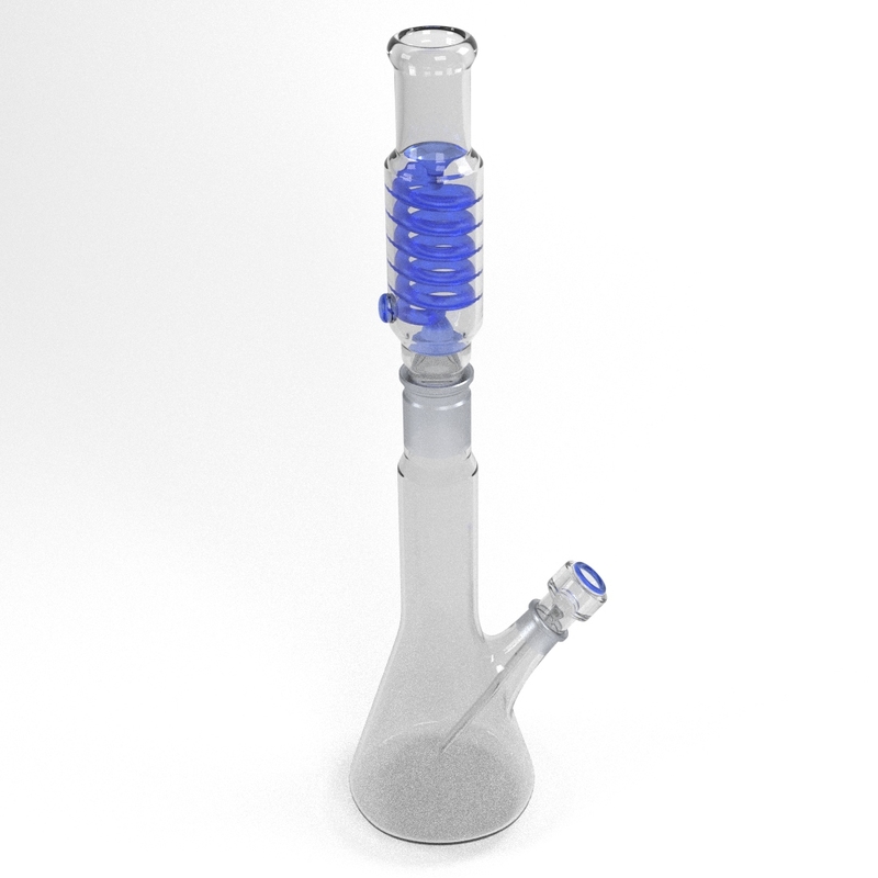 3d beaker shaped glass bong