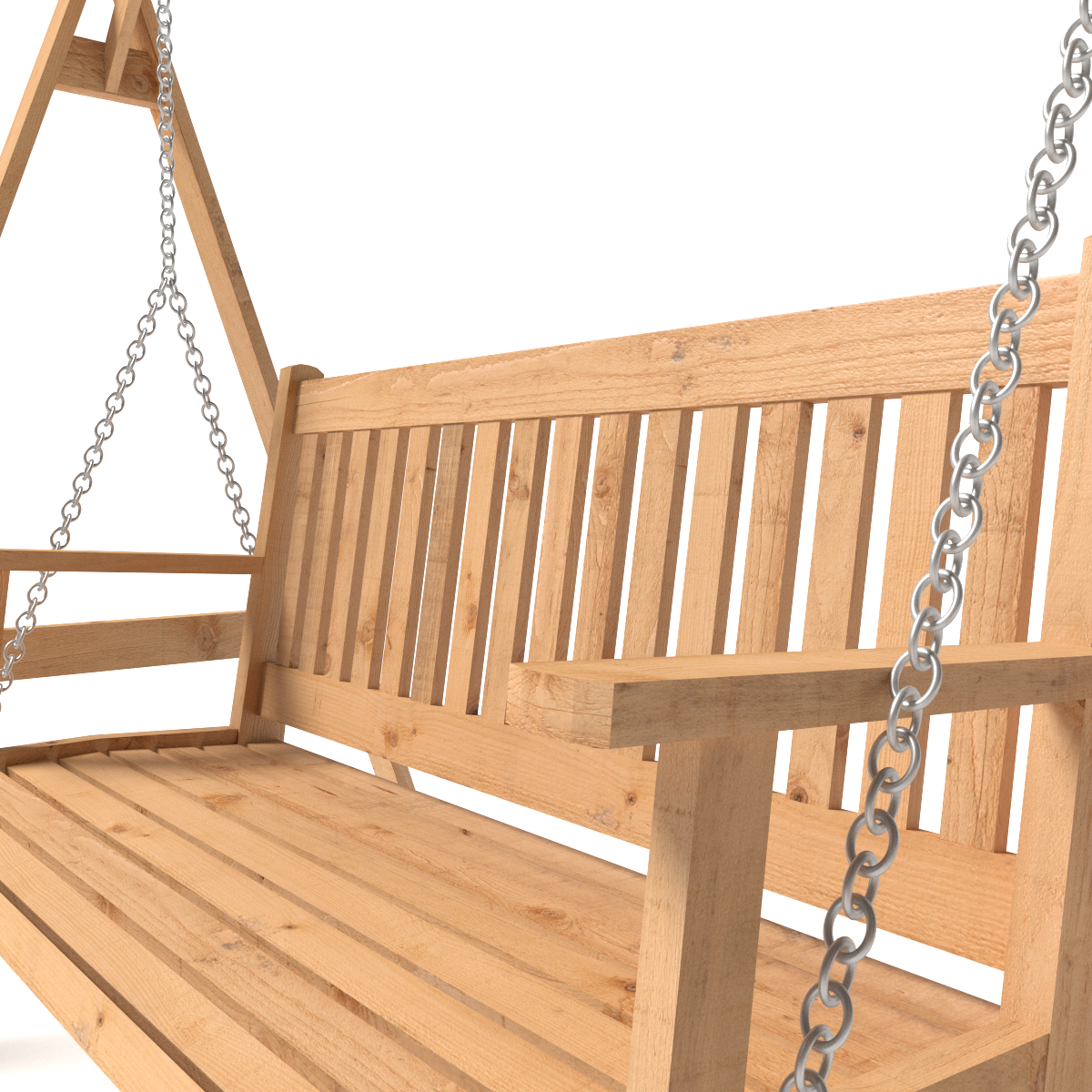 3d model wooden garden swing